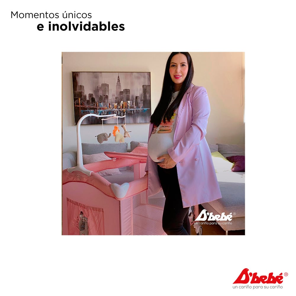Corral Cuna D´bebé con cambiador mosquitero y móvil Dreams Rosa - D ...