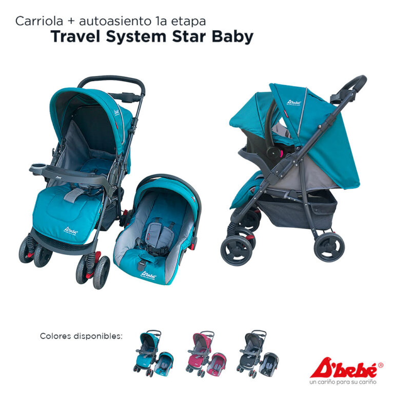 Carriola D´bebé reversible multi-funcional Travel System Star Baby Jade ...