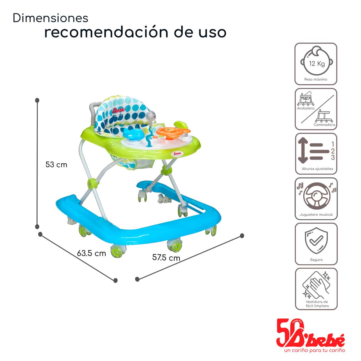 Andadera D´bebé Upa Bebé azul - D'bebé : Productos para bebé
